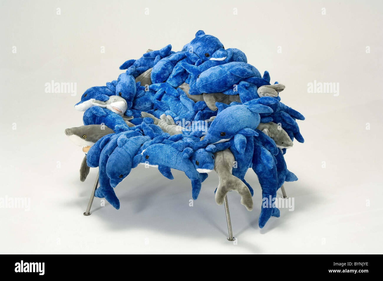 The Plush Toy Chairs These unique chairs were created by attaching a ...