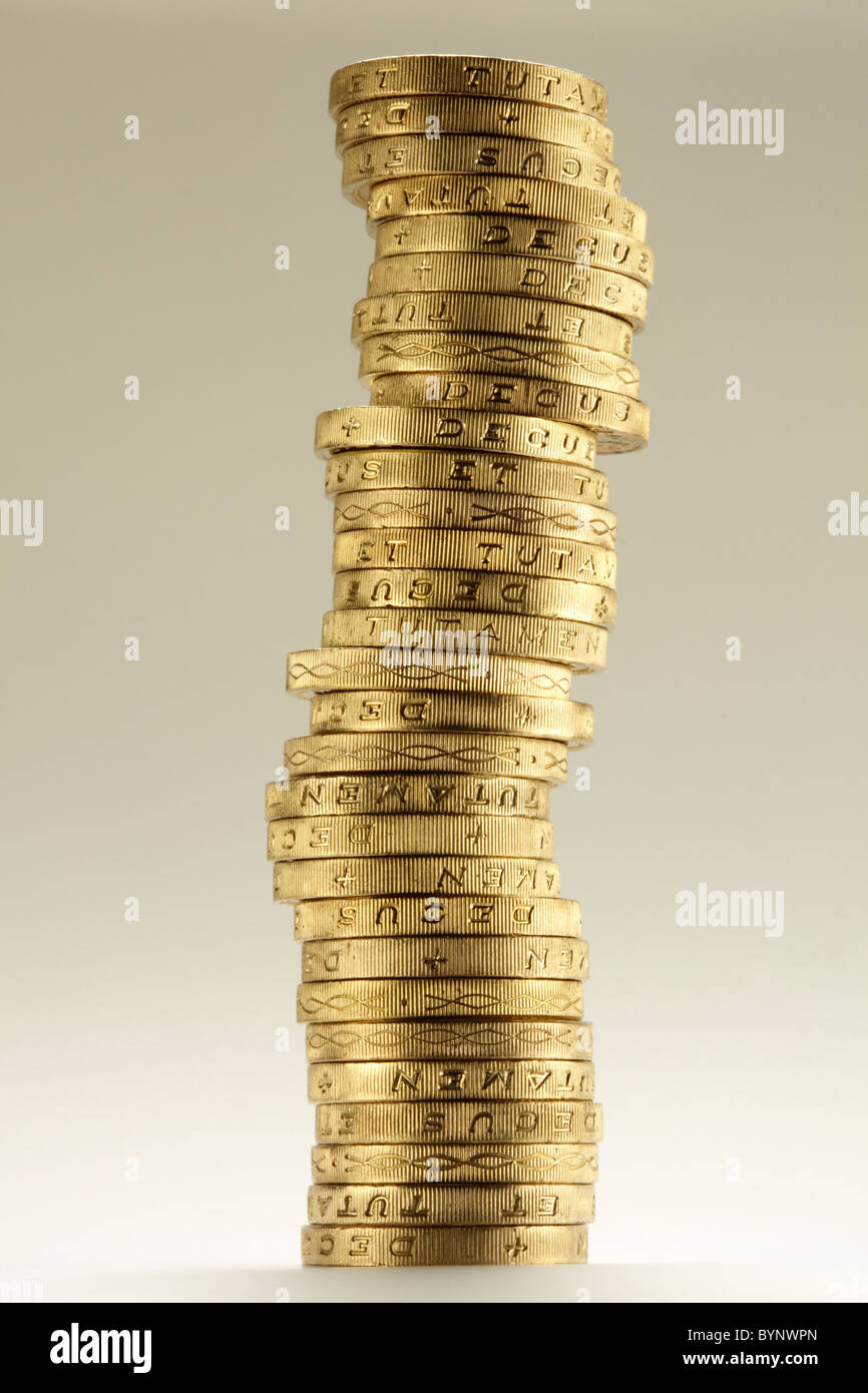 Stack of Pound Coins Stock Photo - Alamy
