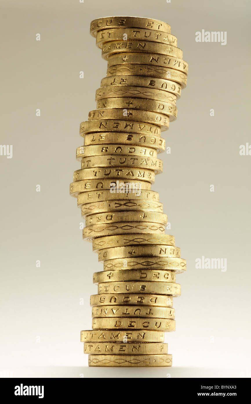 Stack of Pound Coins Stock Photo - Alamy