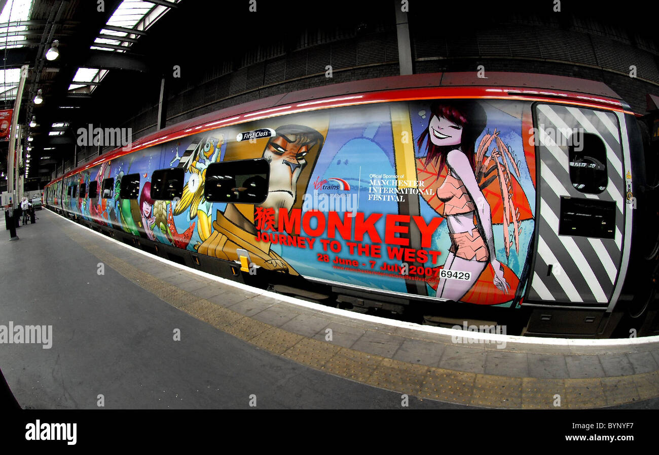 The launch of a new Virgin train designed by graphic artist and ...