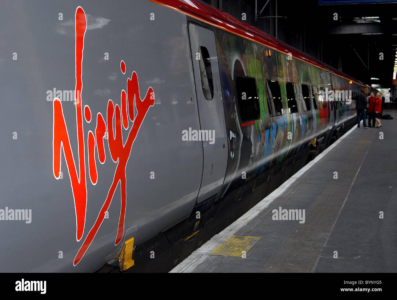 The launch of a new Virgin train designed by graphic artist and ...