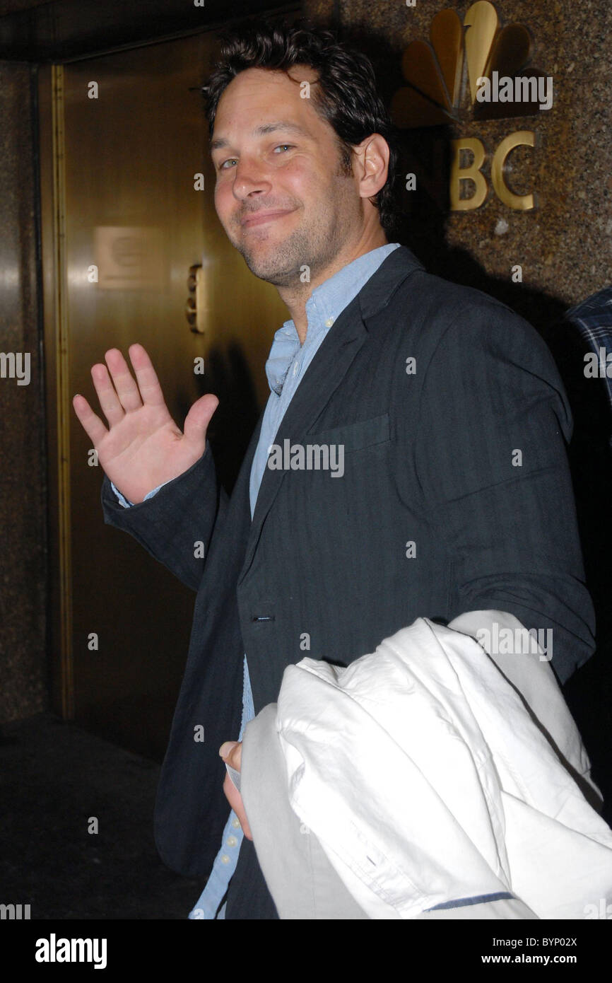 Paul Rudd outside NBC Studios after an appearance on the 'Late Night ...