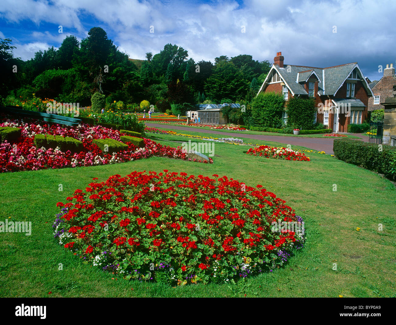 Court House and gardens, Carlisle Park, Morpeth, Northumberland Stock ...