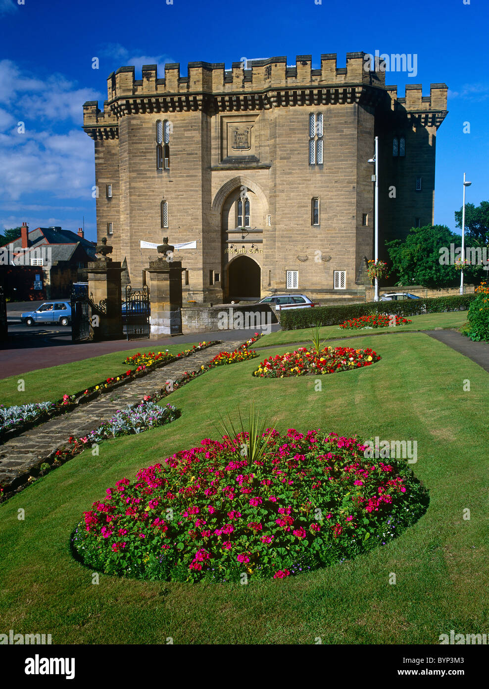 Court House and gardens, Carlisle Park, Morpeth, Northumberland Stock ...