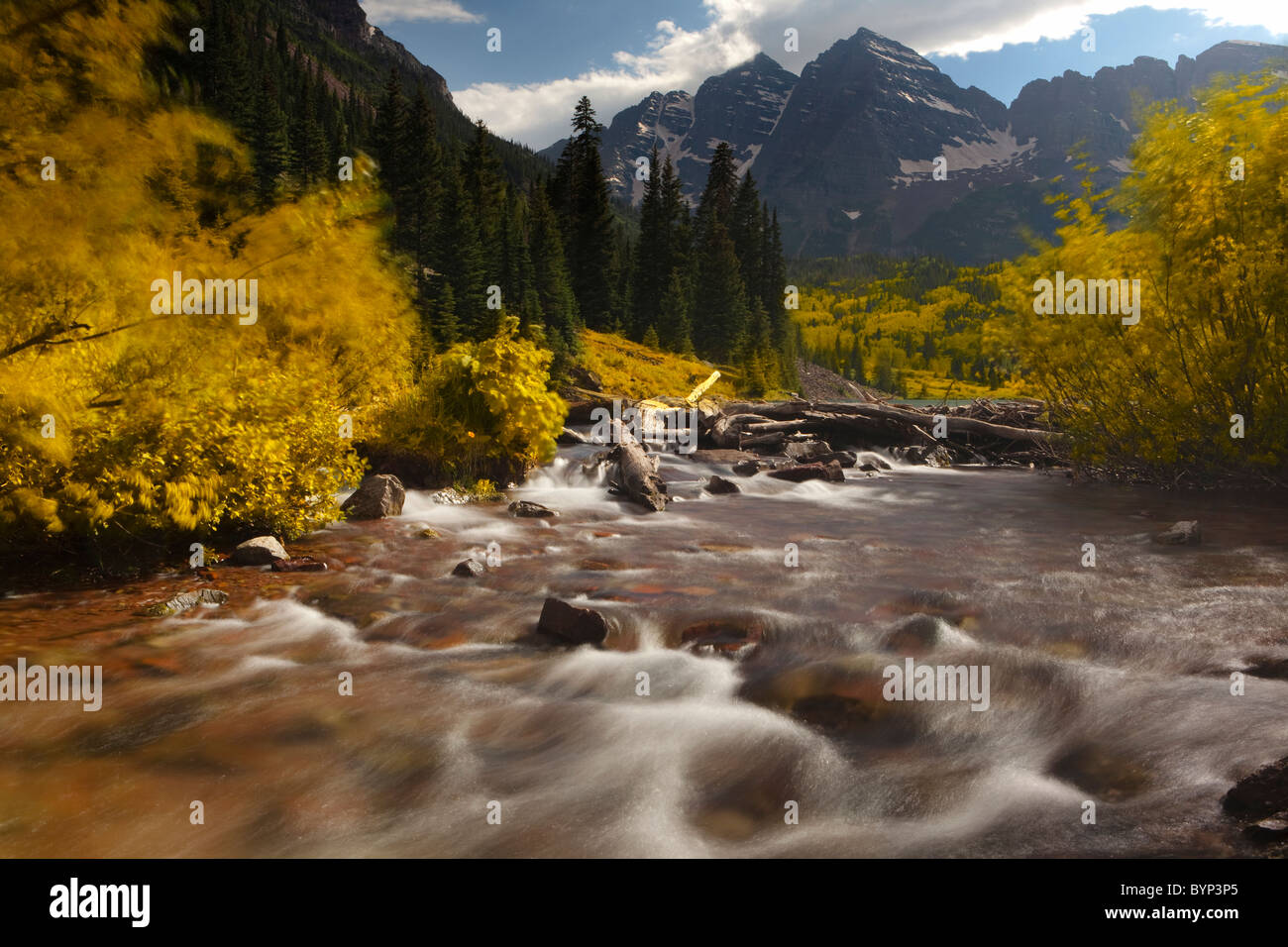 Fall colors at Maroon Bells Mountains, Aspen, Colorado, USA Stock Photo ...