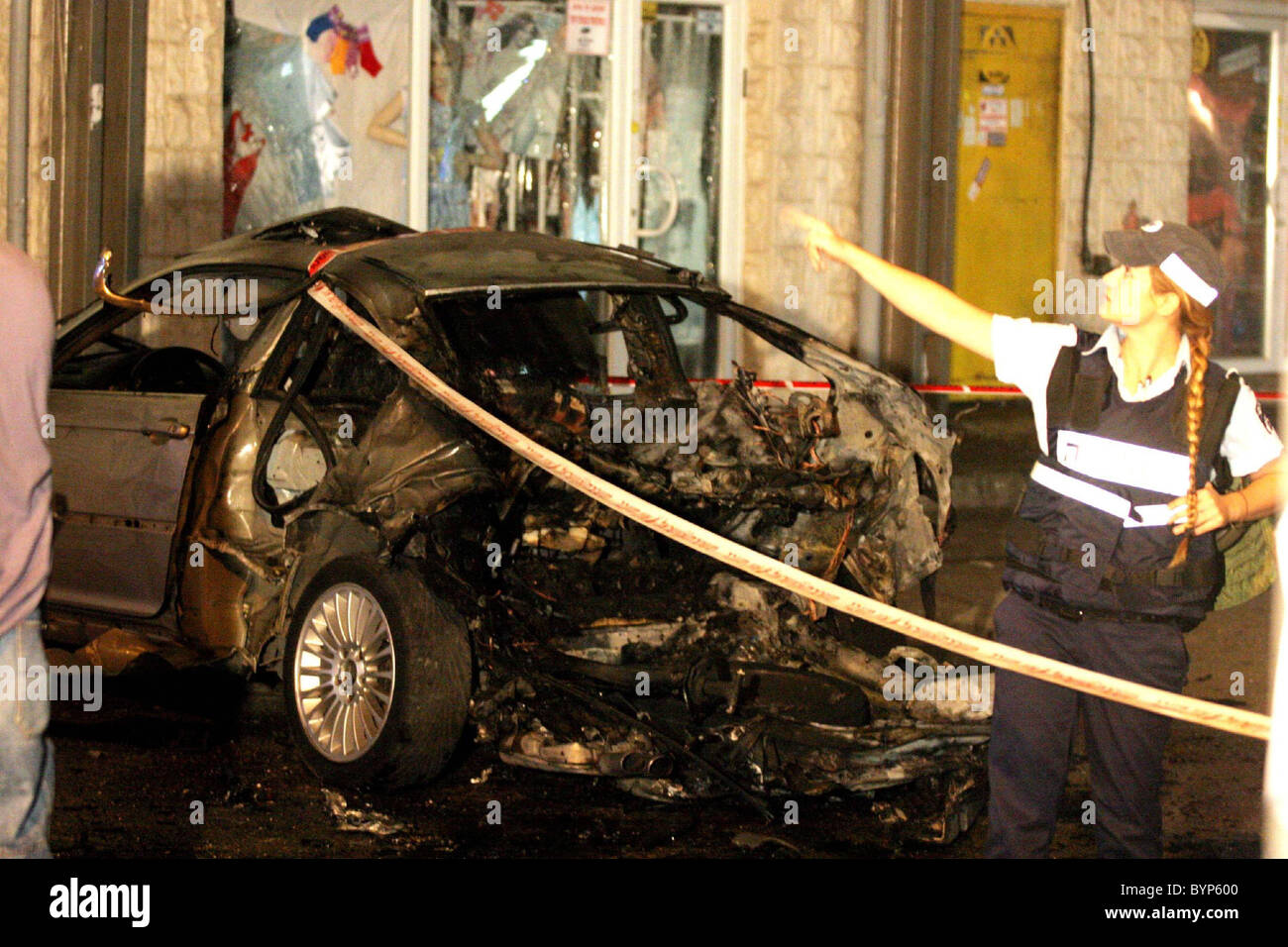 The BMW that received the direct hit from a Quassam rocket, killing it ...