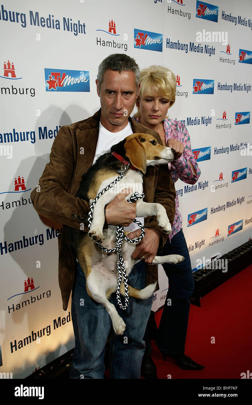 Ralph Herforth, dog Molly, guest, Hamburg Media Night at Nox Bar ...
