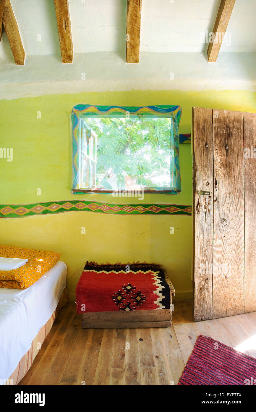 Serbian traditional architecture, interiors and exteriors of a wooden ...