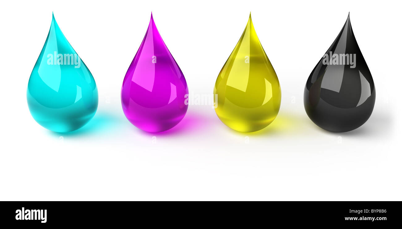 Colorful ink drops in Cut Out Stock Images & Pictures - Alamy