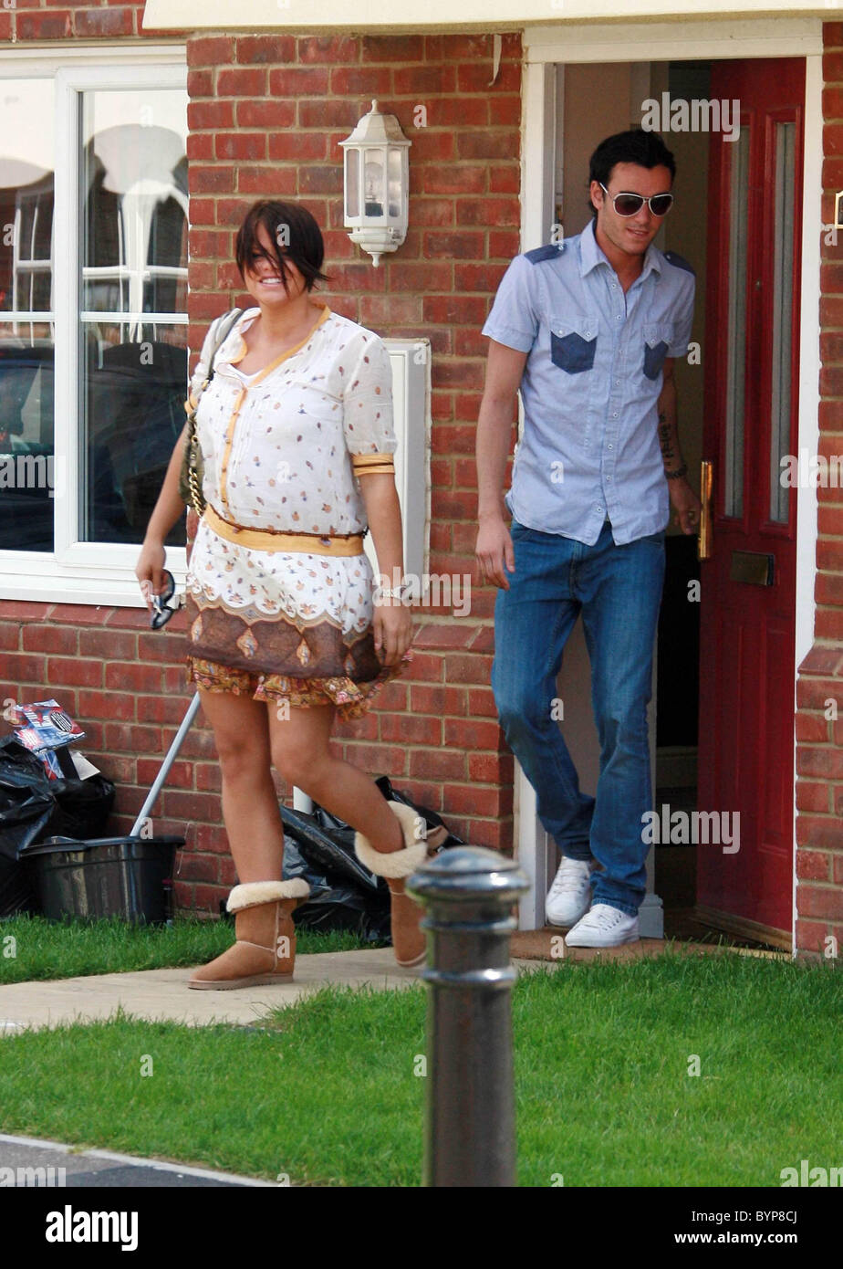 Jade Goody is all smiles as she leaves her home with her fiance Jack ...