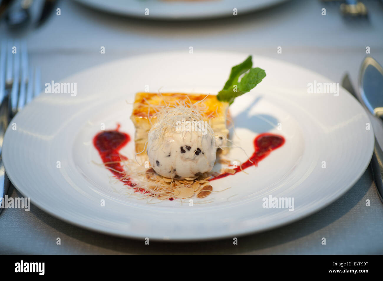 Plate with gastronomic dish Stock Photo - Alamy