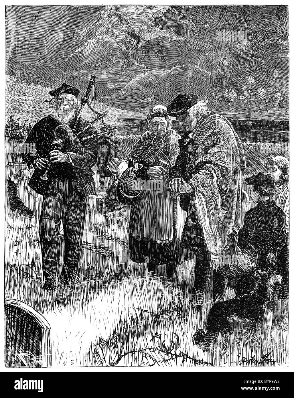 Silent They Stood (Victorian engraving Stock Photo - Alamy