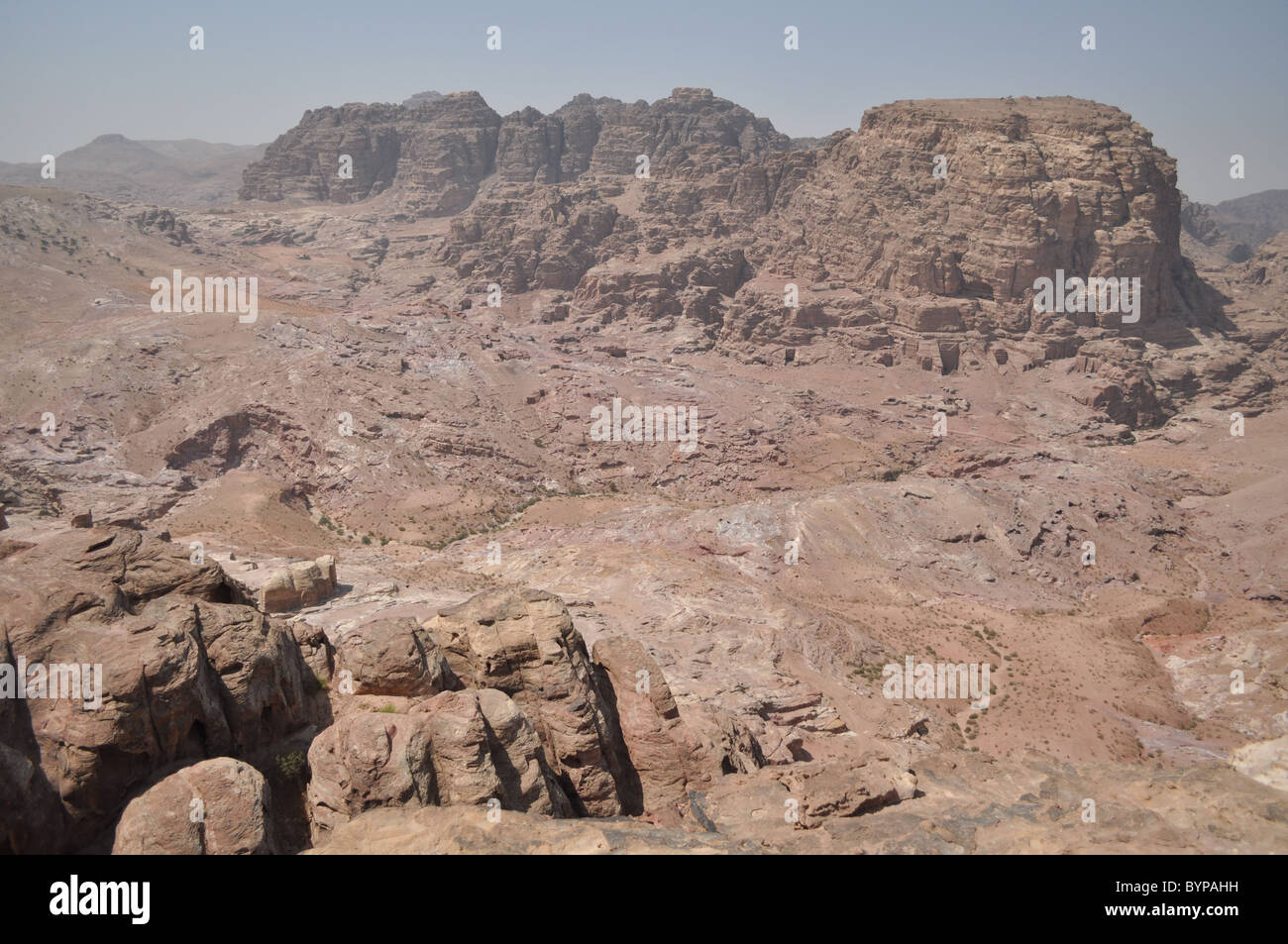 Petra valley overview from high palace of sacrifice Stock Photo - Alamy