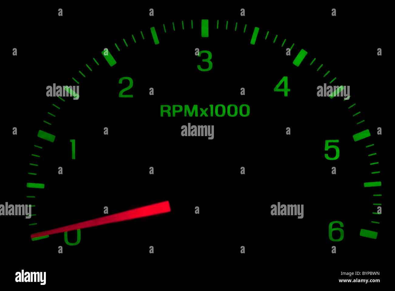 green speedometer on black background Stock Photo - Alamy