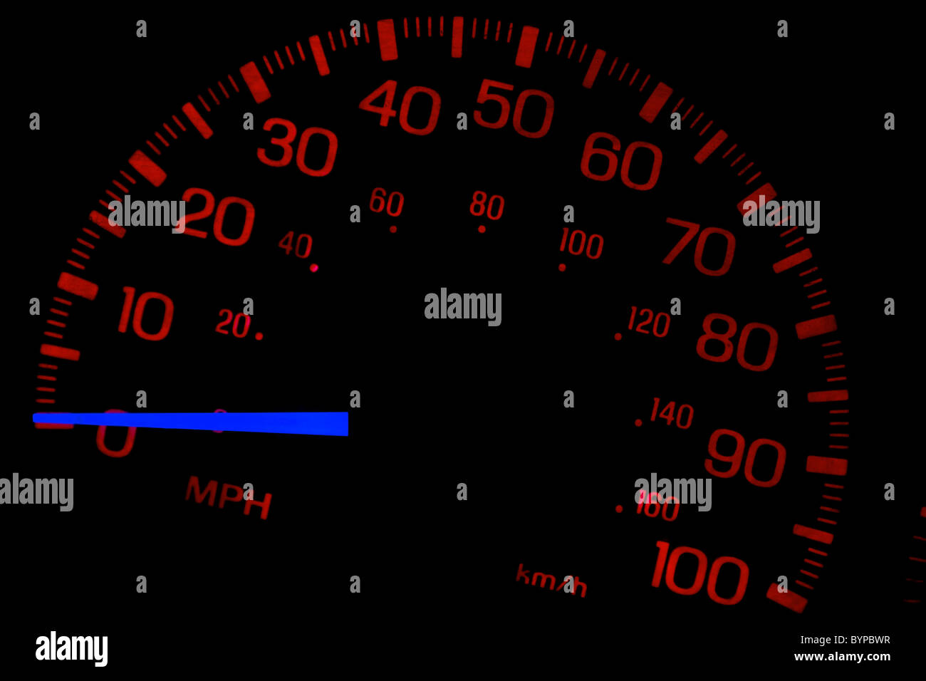red speedometer on black background Stock Photo - Alamy
