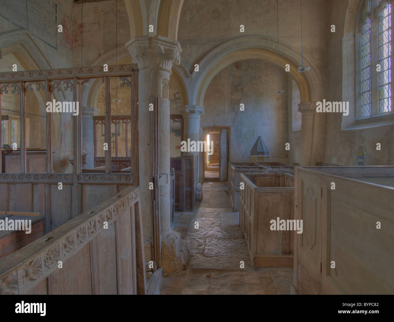 Inglesham, St John the Baptist, Church, Interior Stock Photo - Alamy