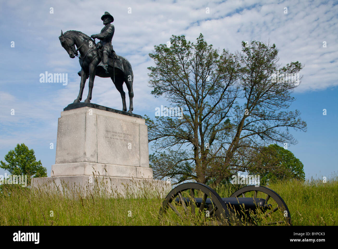 USA, Pennsylvania, Gettysburg, Statue of US Army Major General Winfield ...