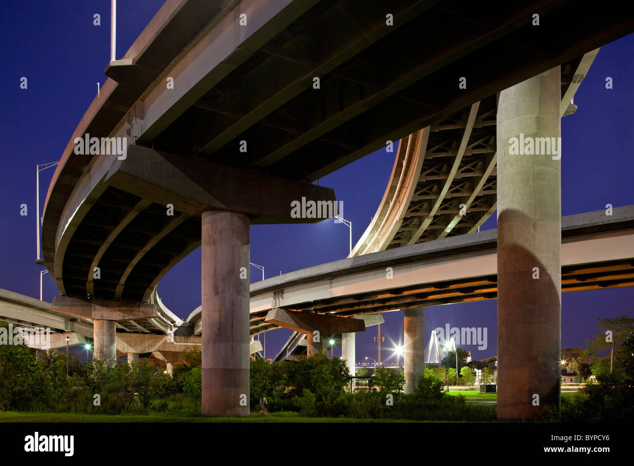 USA, South Carolina, Charleston, Interstate highway bridge overpass at ...