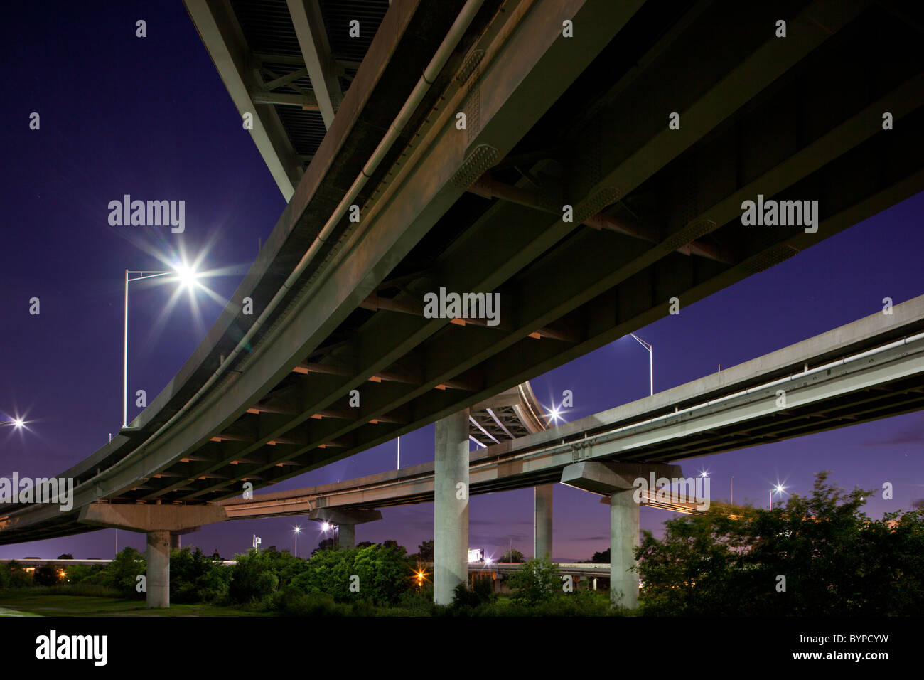 USA, South Carolina, Charleston, Interstate highway overpass leading to ...
