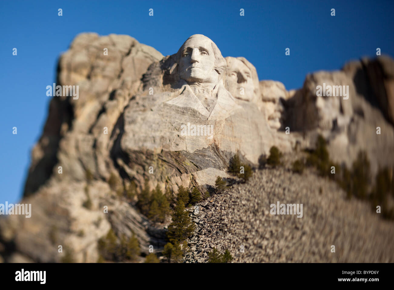 USA, South Dakota, Mount Rushmore National Monument, Blurred image of ...