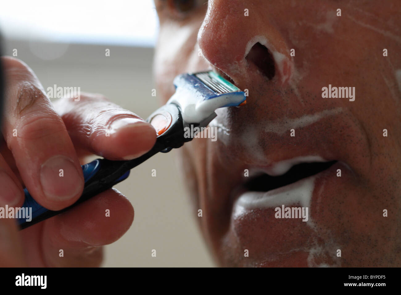 Wet shave face hi-res stock photography and images - Alamy