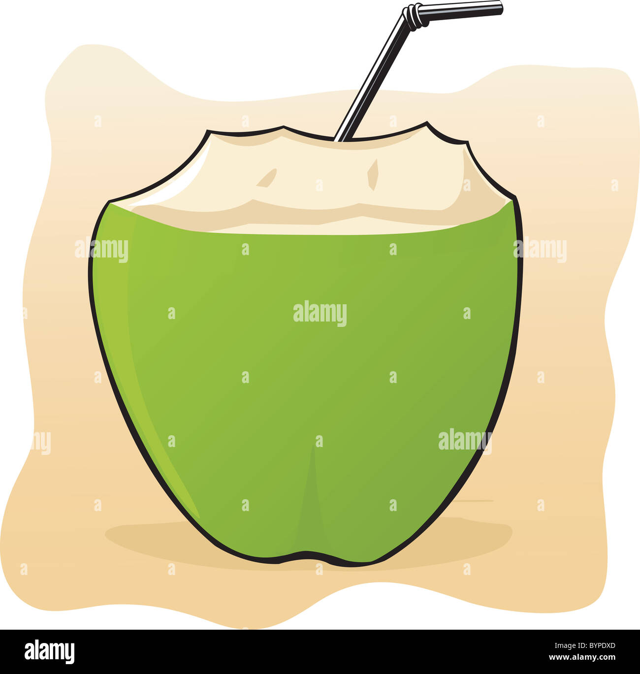Tender coconut with straw hi-res stock photography and images - Alamy