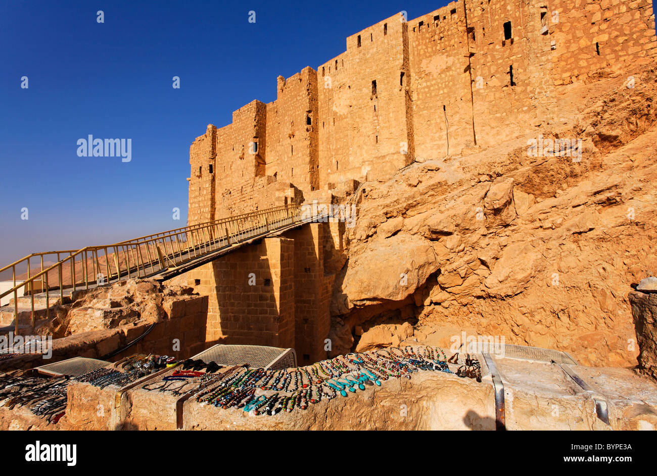 Souvenir jewellery for sale in front of Qalaat Ibn Maan, the Arab ...