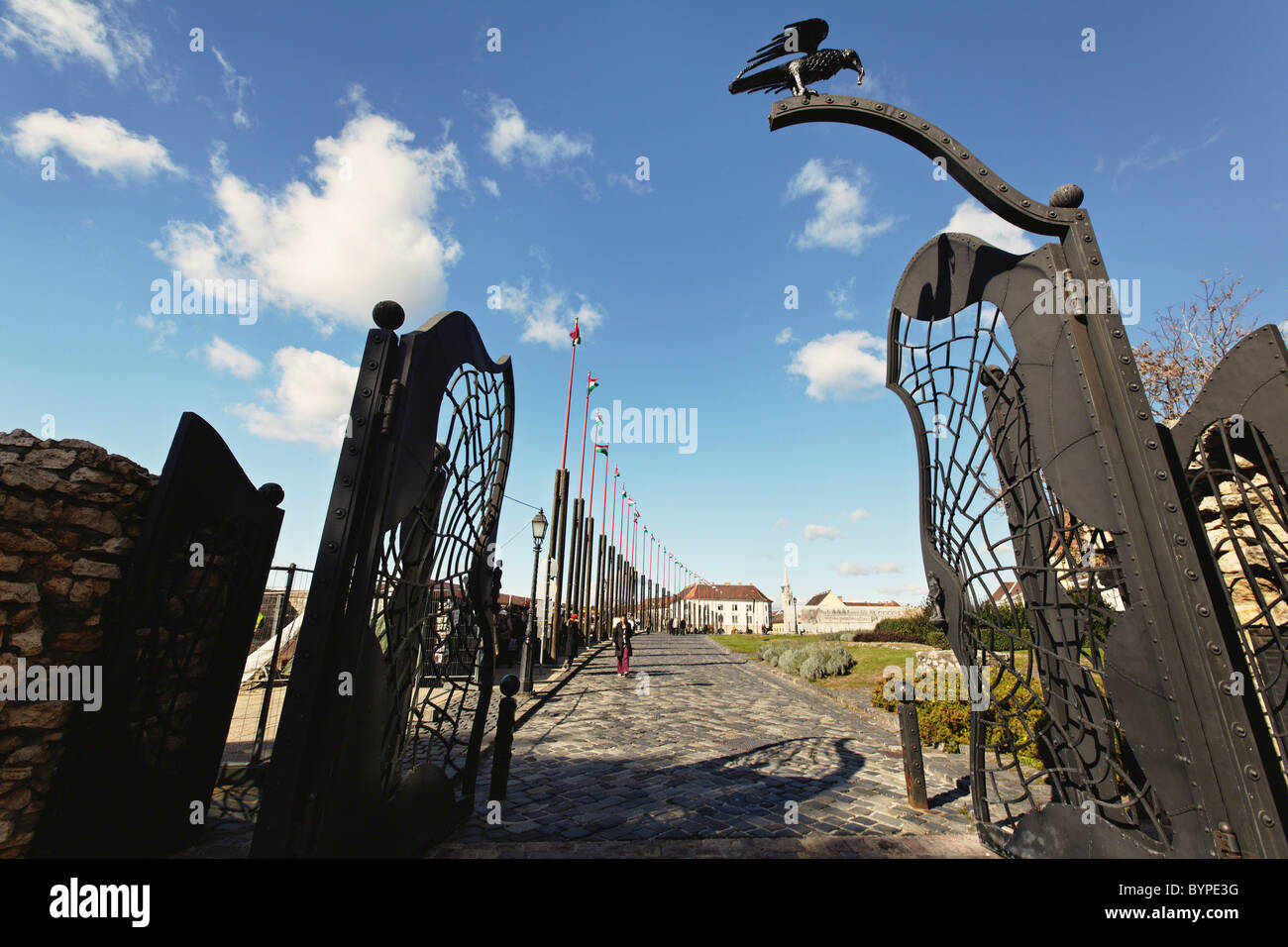 View of the Corvinus Gate with a Symbolic Raven, Royal Palace, Budapest ...