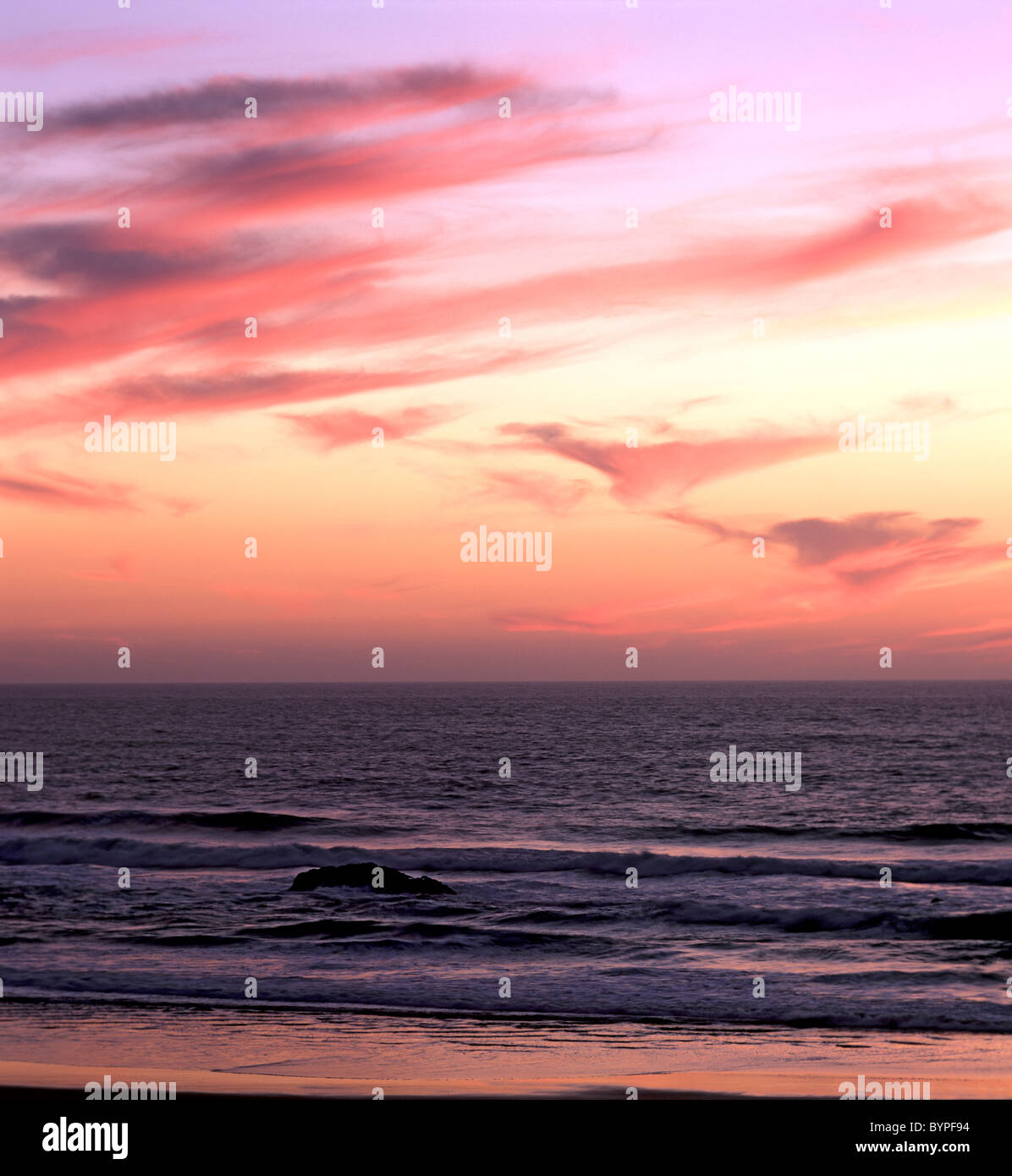 Pacific coast sunset Stock Photo - Alamy