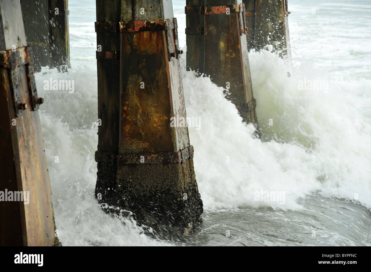 Swakopmund, Namibia, close up, abstract, white foam, wave crashing ...