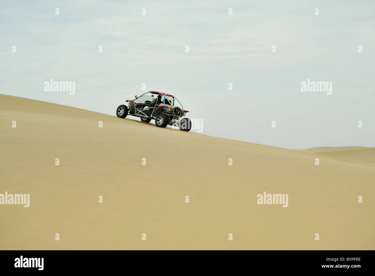 Swakopmund, Namibia, landscape, motorcar, 4x4 ATV buggy riding up sand ...