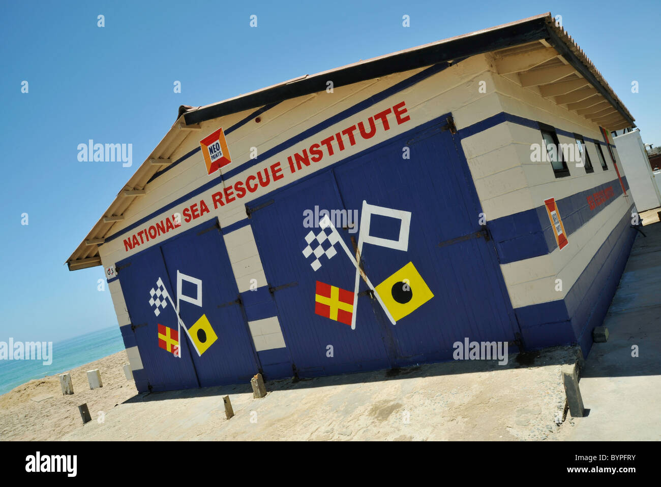 Swakopmund, Namibia, buildings, facade of National Sea Rescue Institute ...