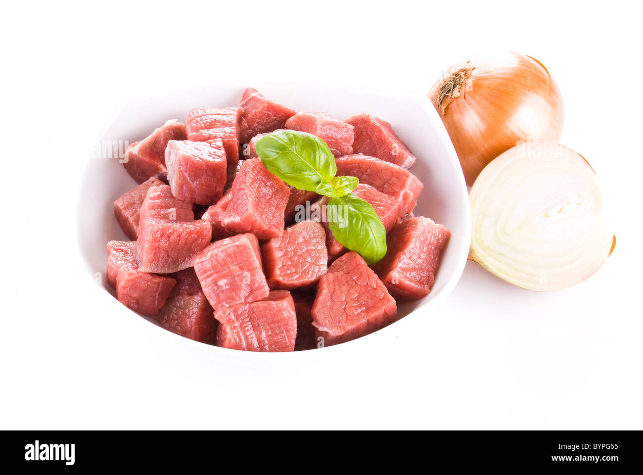 Raw diced beef meat Cut Out Stock Images & Pictures - Alamy