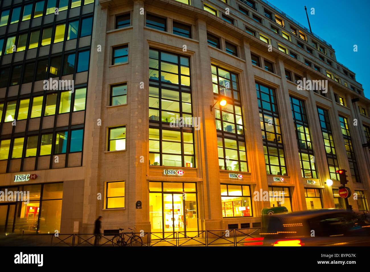 Paris, France, Street Scenes, Montorgeuil District, HSBC Bank, Office ...