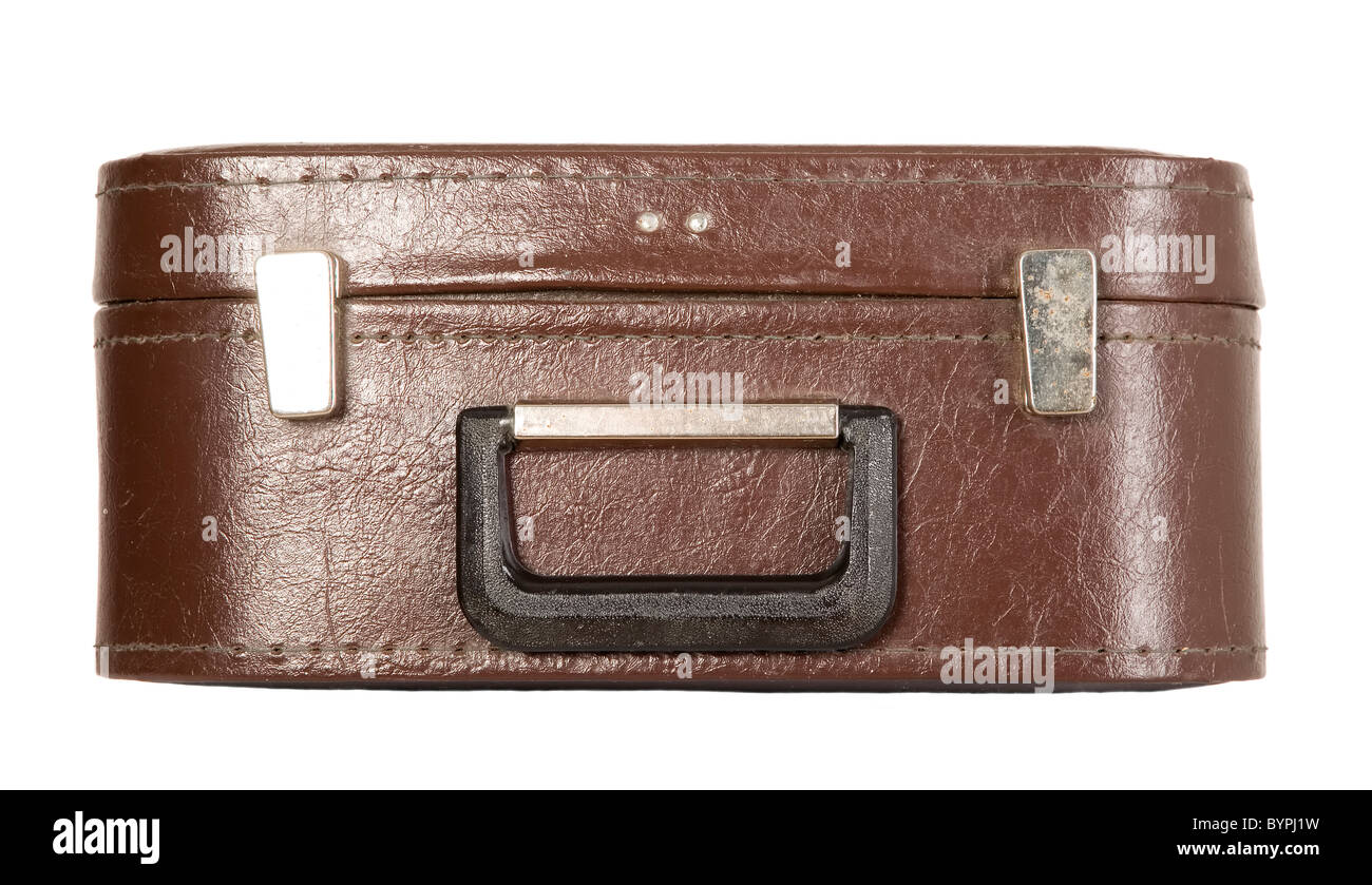 Antique brown trunk on white background, travel concept Stock Photo - Alamy