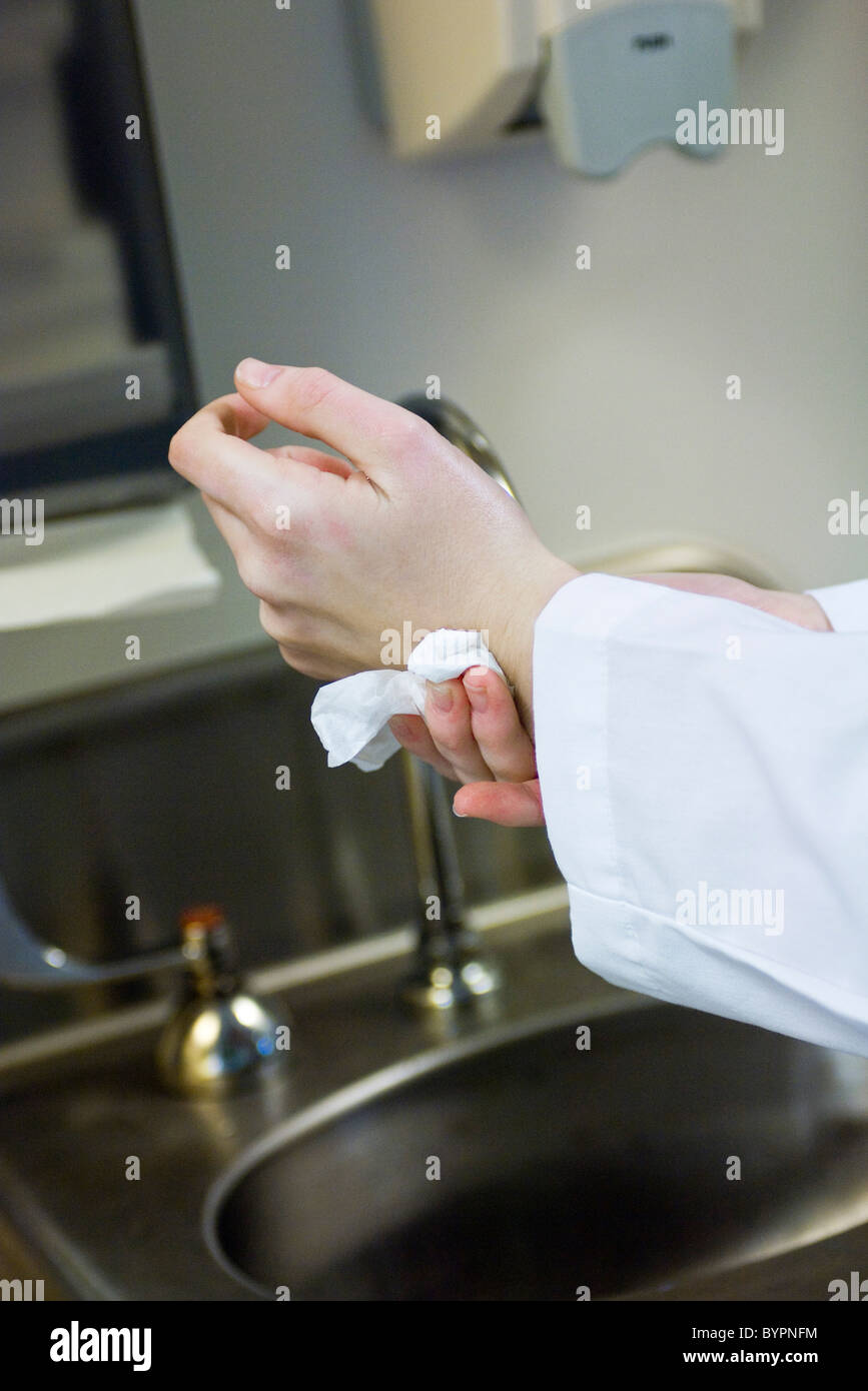 Washing and drying hands Stock Photo - Alamy