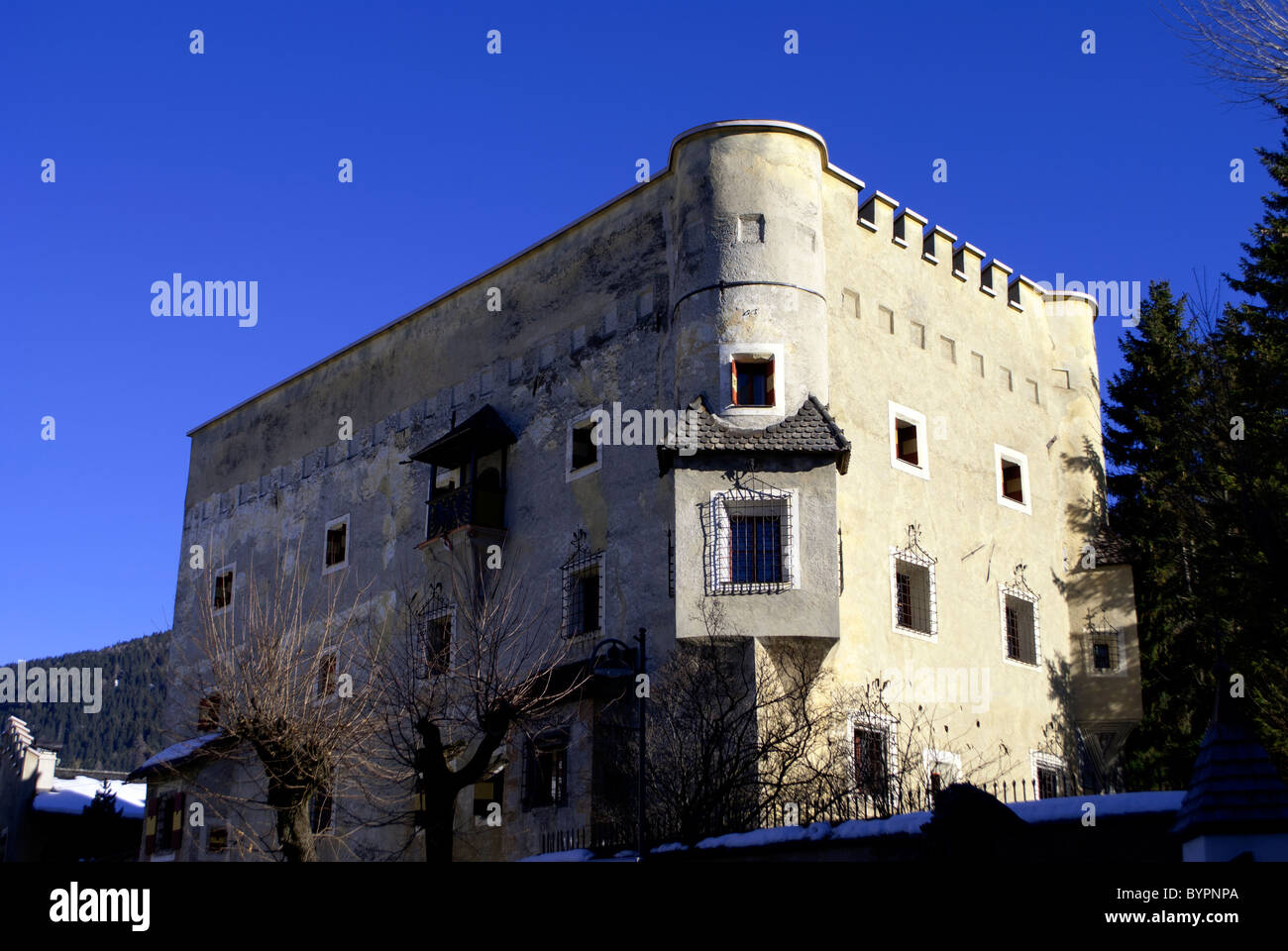 Austrian castle architecture, in the valleys of the Alps Stock Photo ...