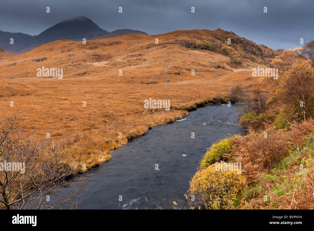 The river Ailort flowing through Arienskill on route to Loch Ailort ...