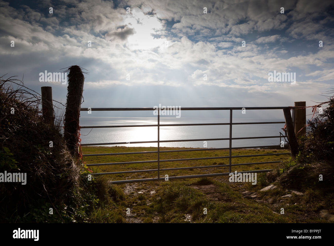 Metal field gate sun shining hi-res stock photography and images - Alamy