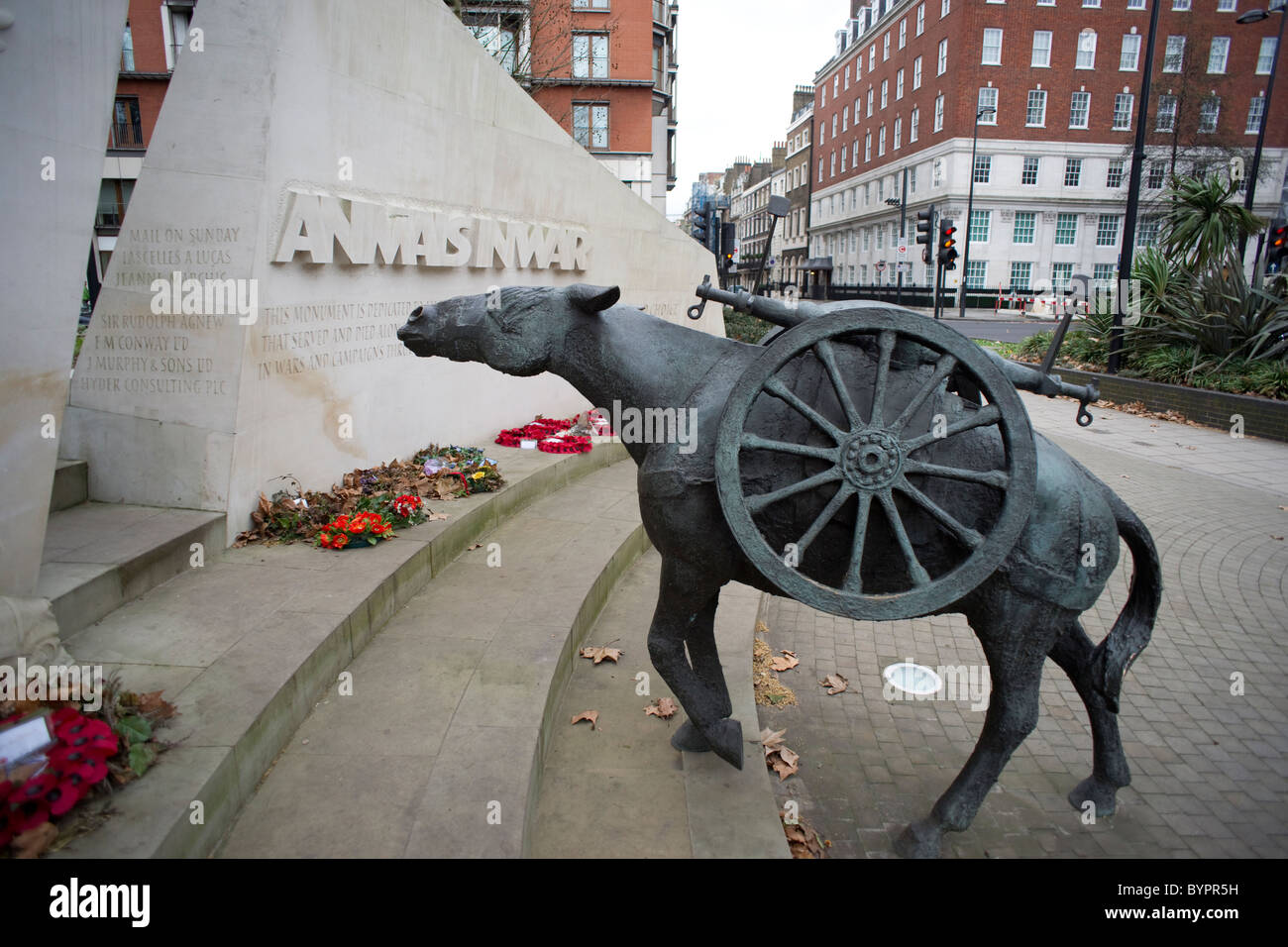 Animals in War memorial, London Stock Photo - Alamy