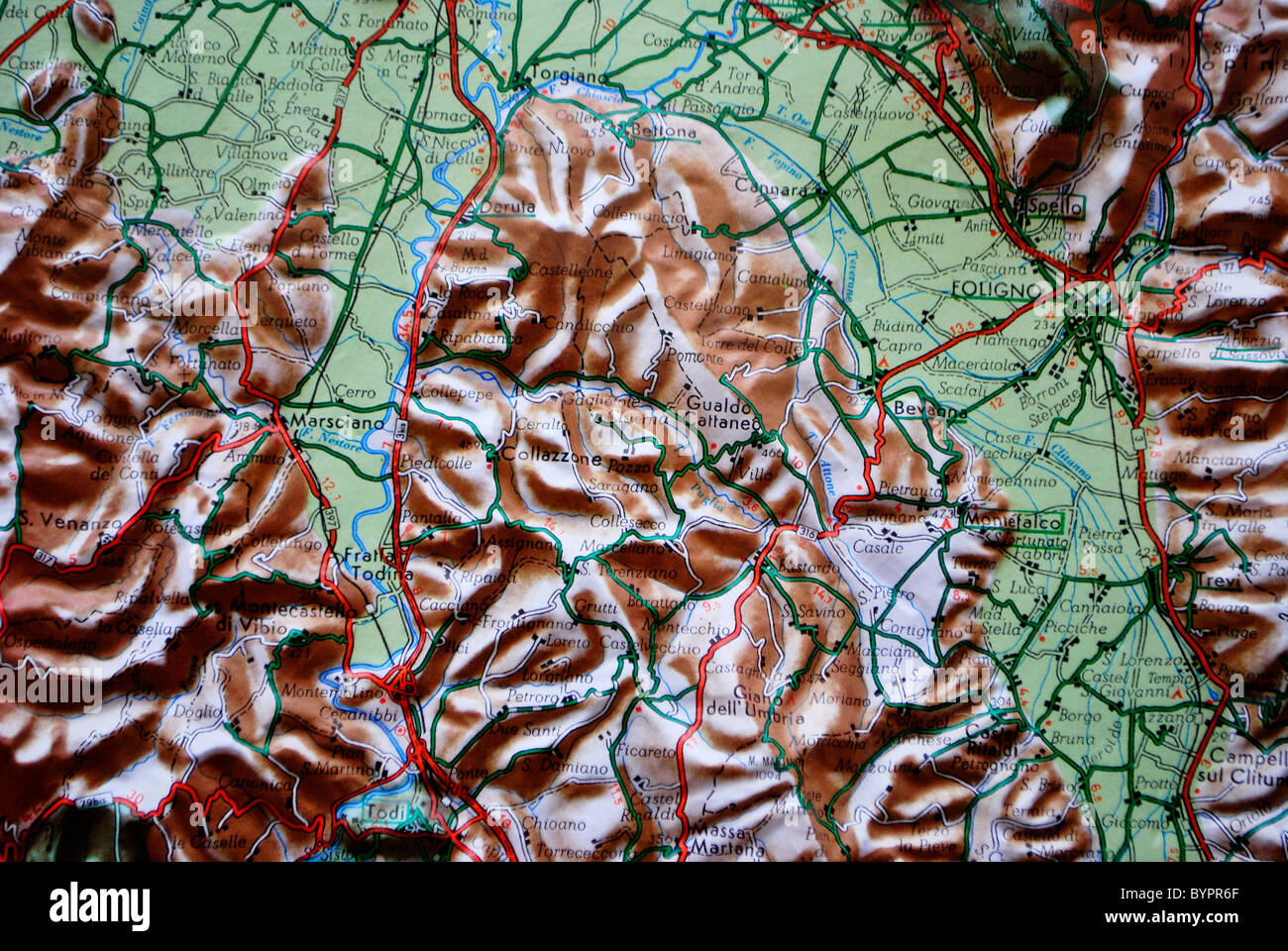 map in relief, Europe France Germany Italy Stock Photo - Alamy