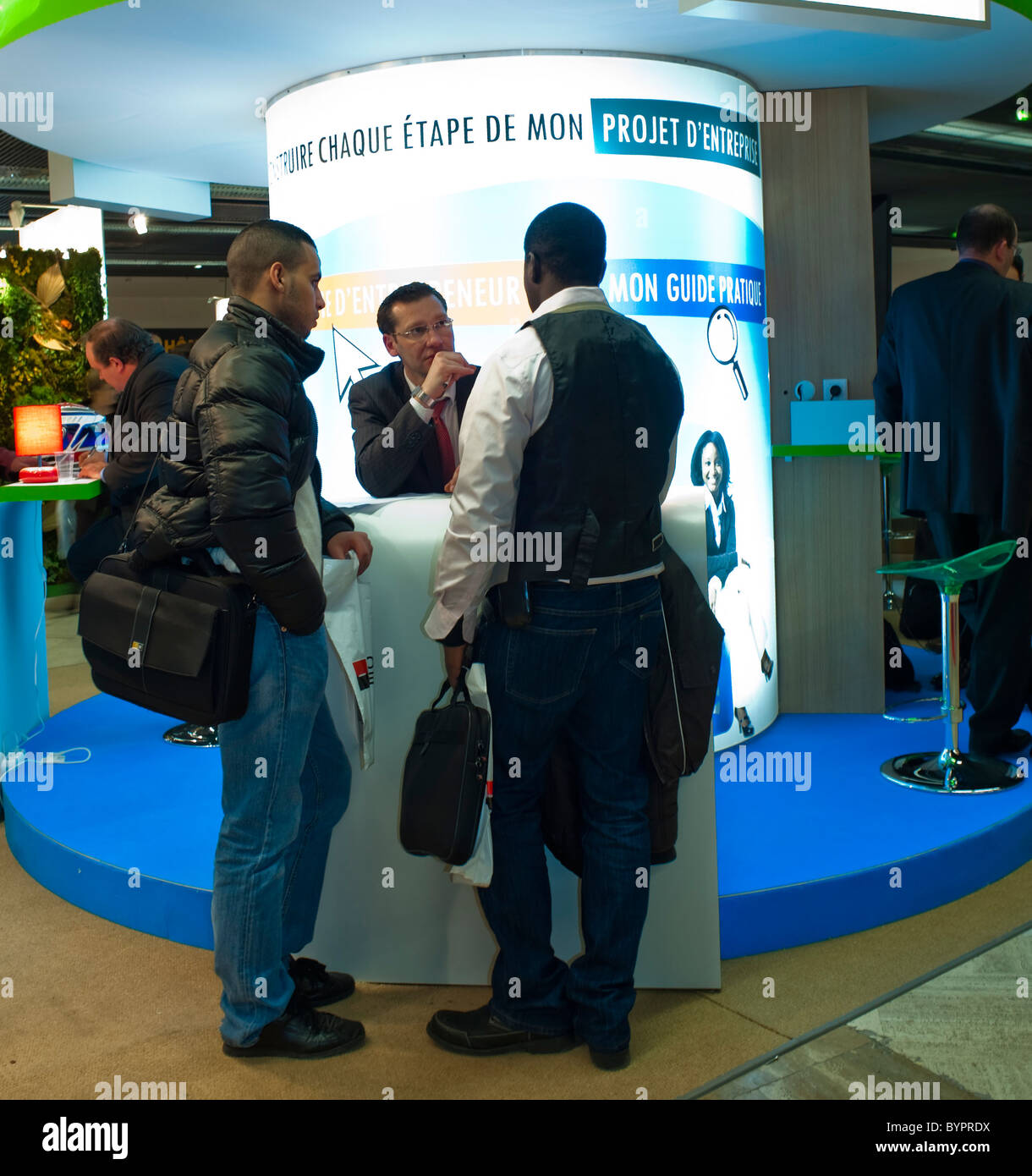 Paris, France, Business Trade Show, Small Group of People, African Men ...