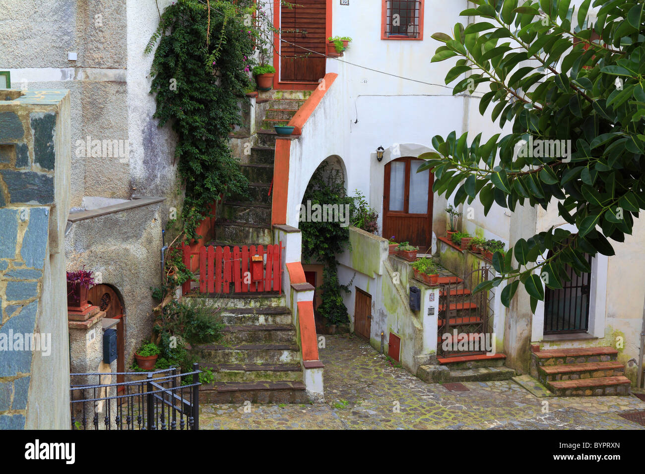 nice streetview of scalea ancient town in italy Stock Photo - Alamy