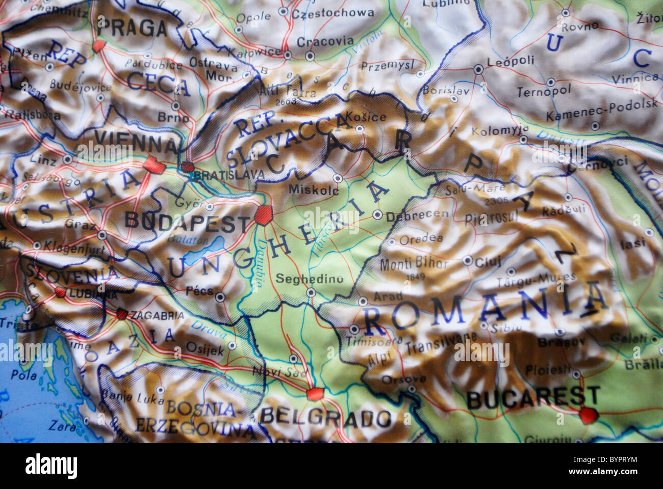 Europe shaded relief map hi-res stock photography and images - Alamy