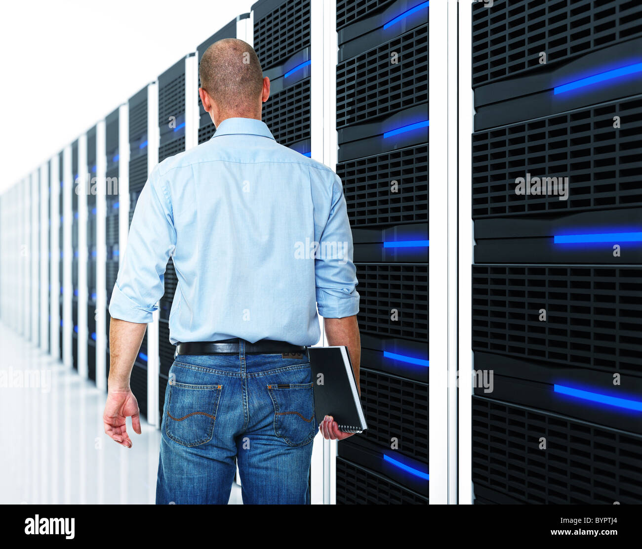 3d man businessman server rack hi-res stock photography and images - Alamy