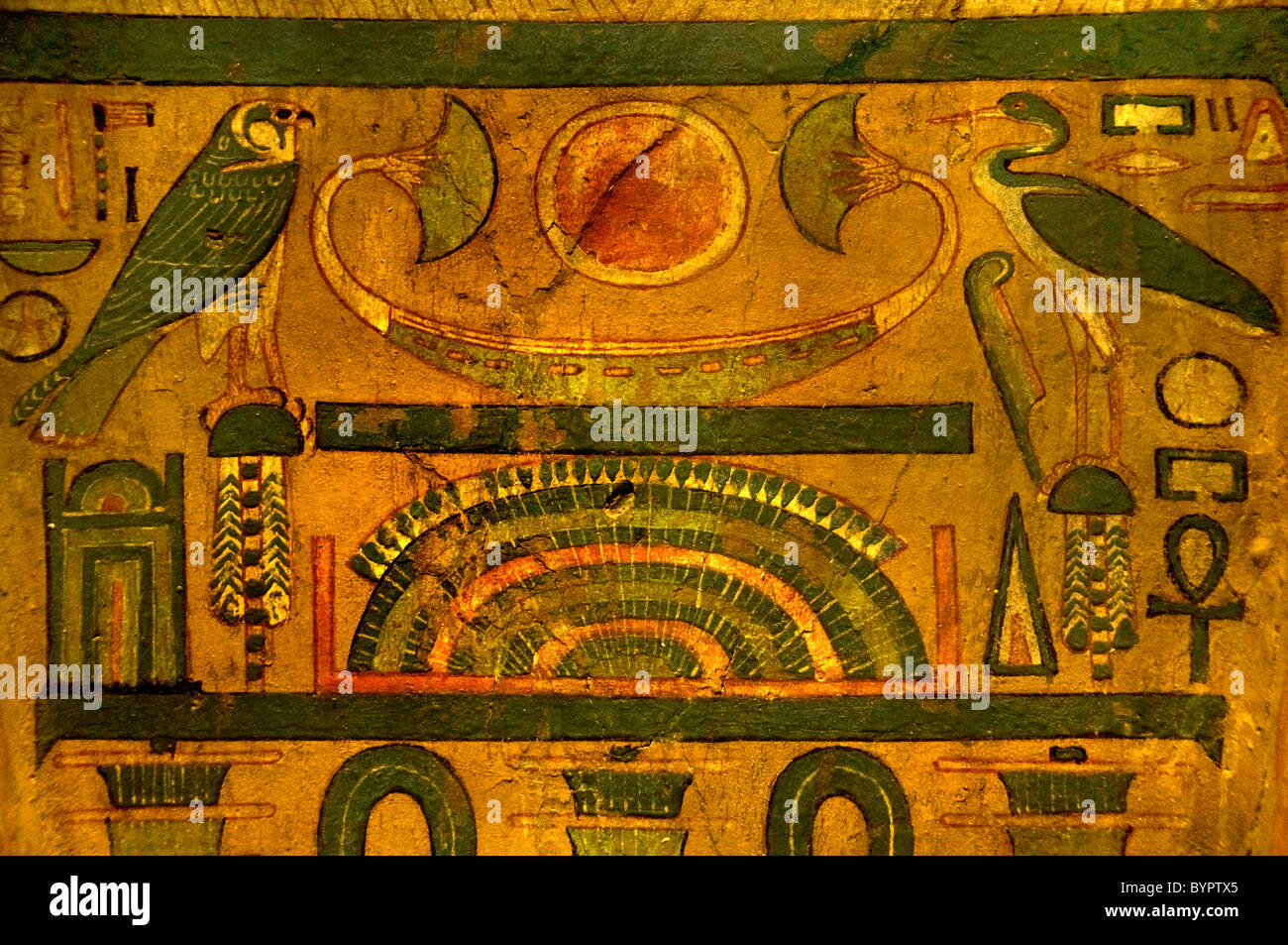 Museum Egypt Antiquity Sarcophagus Coffin Pharaoh Art Painting Stock ...