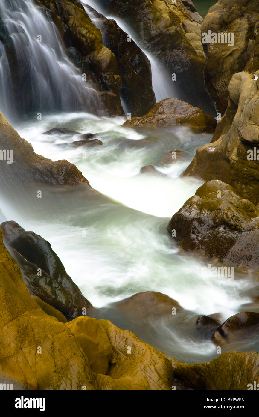 Vietnam, Northern Vietnam, Sapa. Cat Cat Falls, a waterfall in Cat Cat ...