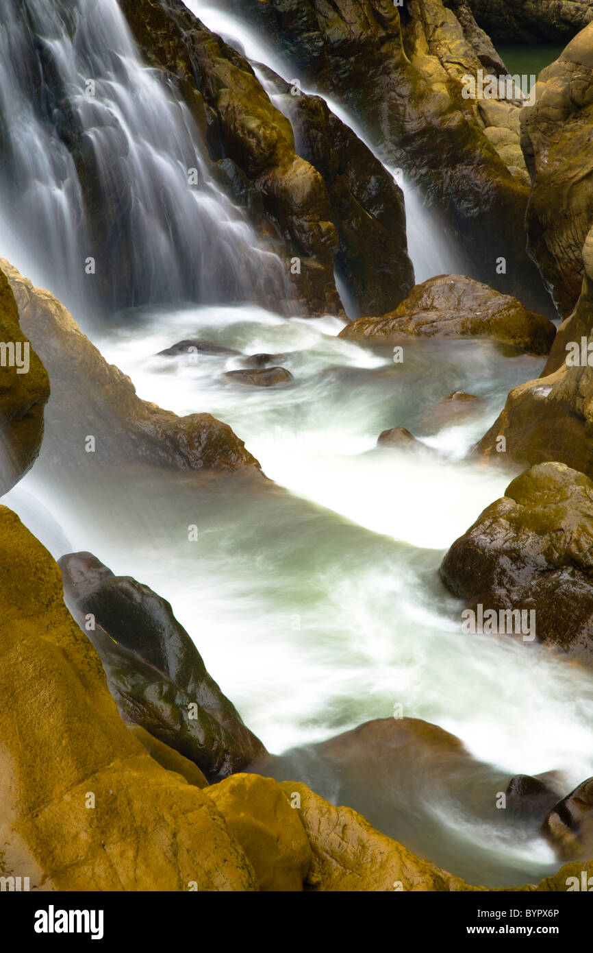 Vietnam, Northern Vietnam, Sapa. Cat Cat Falls, a waterfall in Cat Cat ...