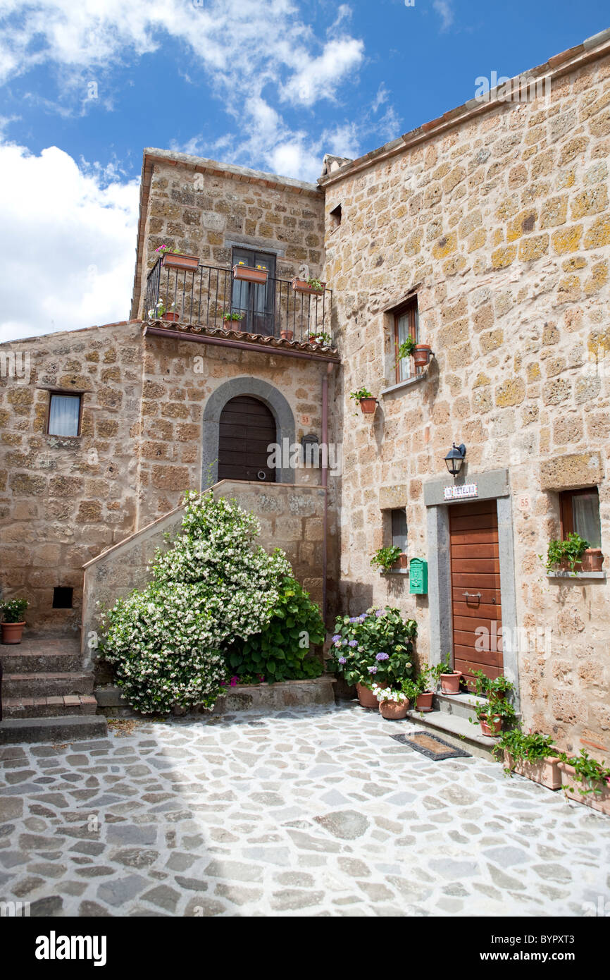 House built out of stones typical of the region in the old Etruscan ...