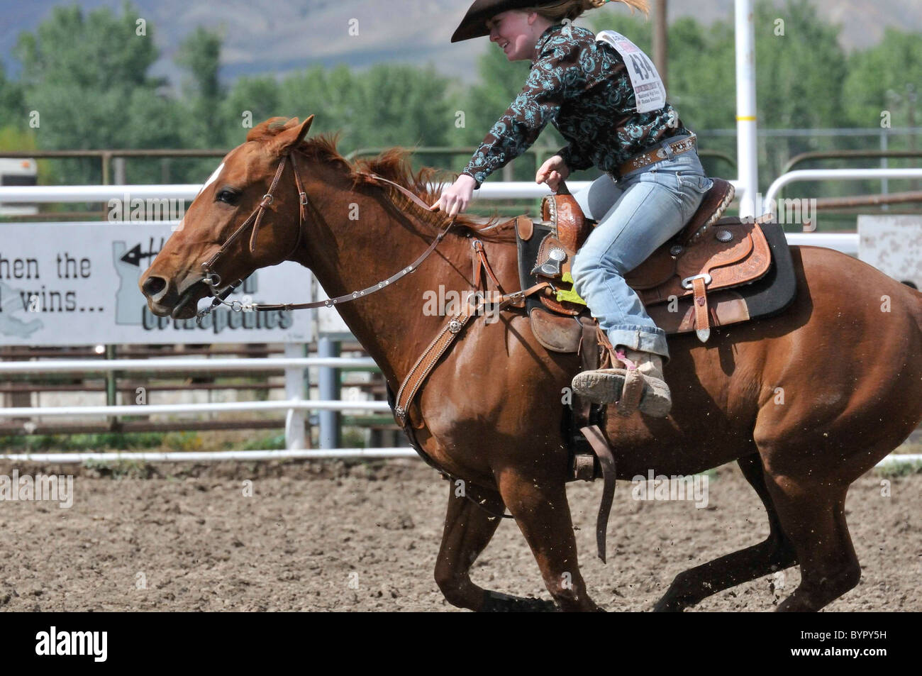 Barrel race teenager hi-res stock photography and images - Alamy